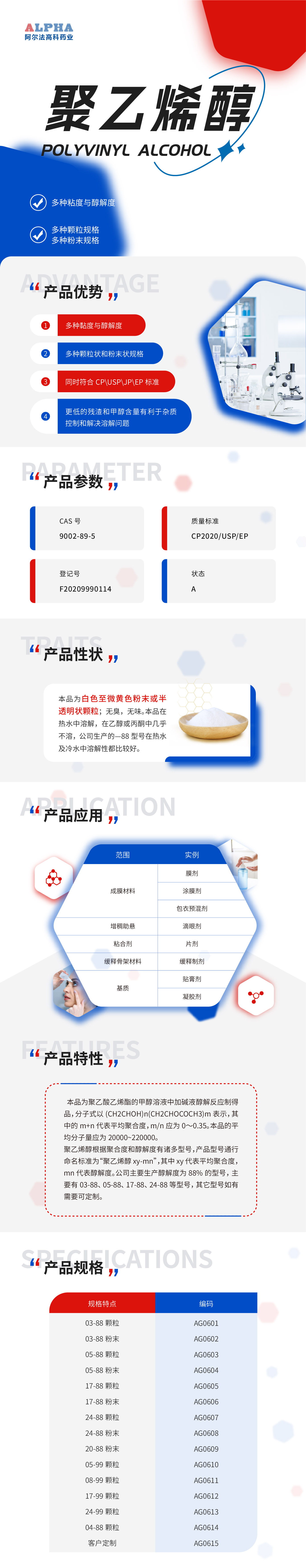 聚乙烯醇 阿尔法高科药业